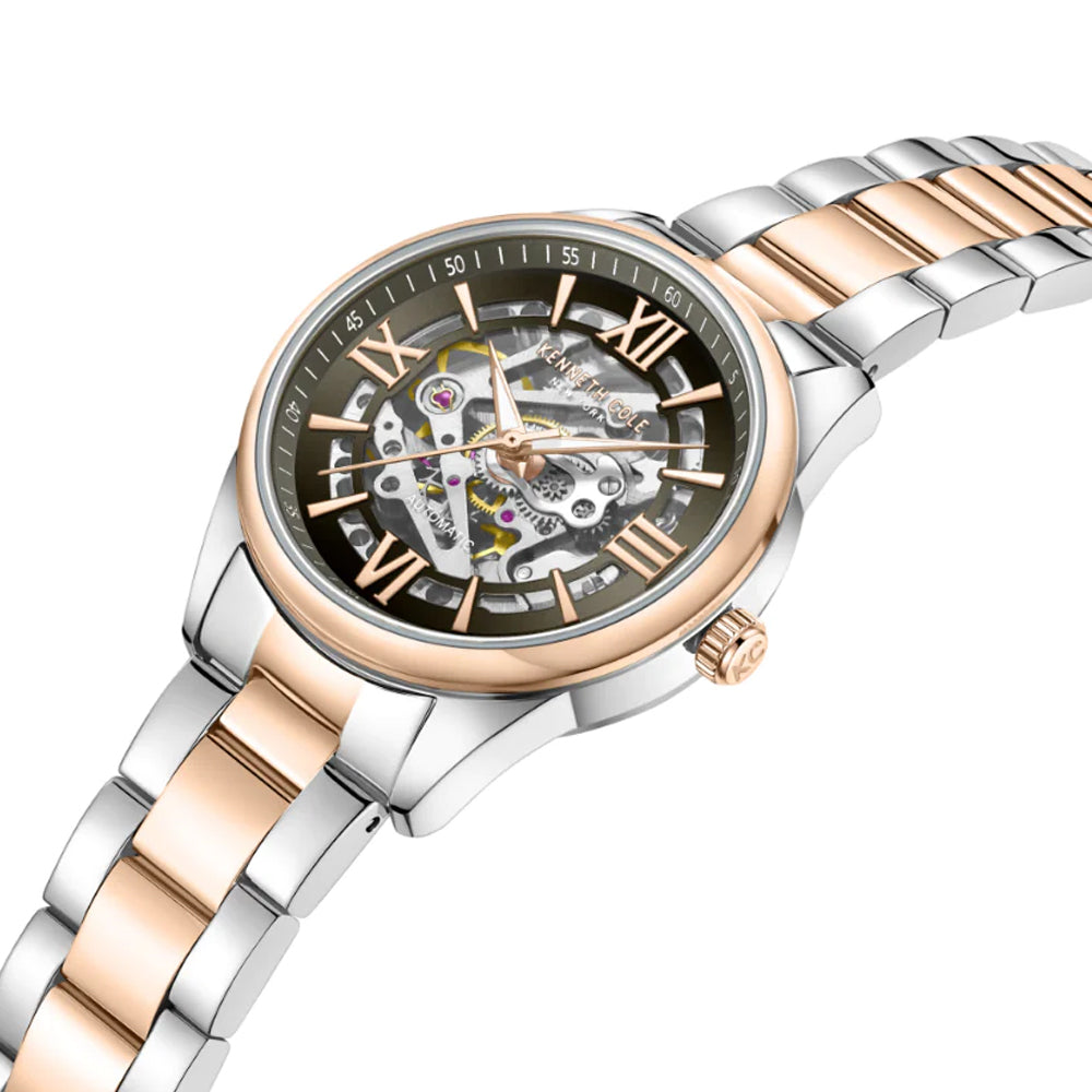 Kenneth Cole Two-Tone Stainless Steel Strap Automatic Ladies Watch KCW ...
