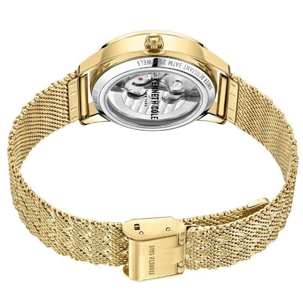 Kenneth Cole Gold Tone Stainless Steel Strap Automatic Ladies Watch KC ...