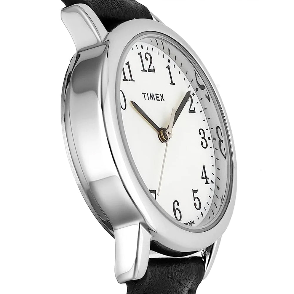 Timex EASY READER Leather Strap Ladies Watch with Deployment Clasp TW2 ...