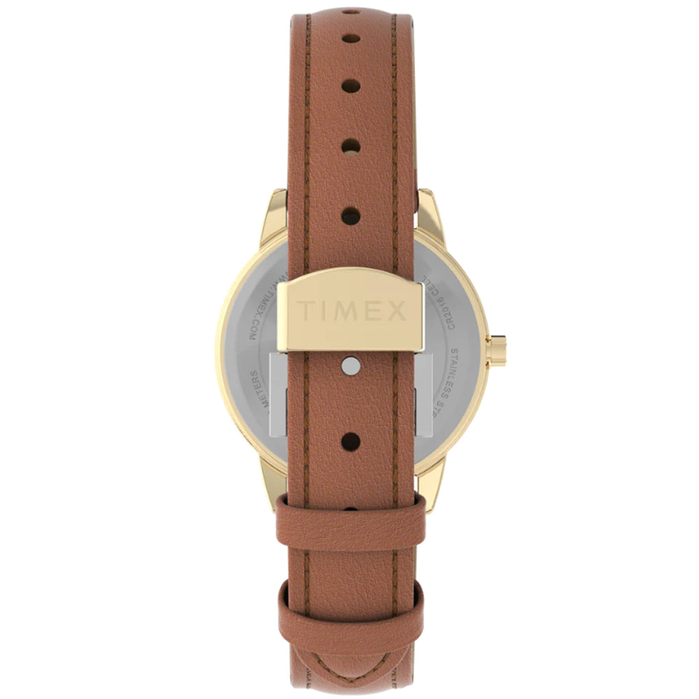 Timex EASY READER Leather Strap Ladies Watch with Deployment Clasp TW2 ...