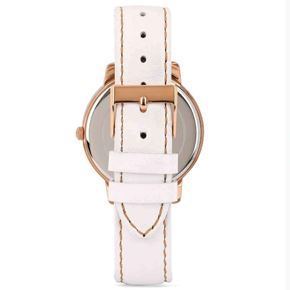 Guess GWW0930L1 Kismet Rose Gold Analog White Leather Strap – Watch it ...