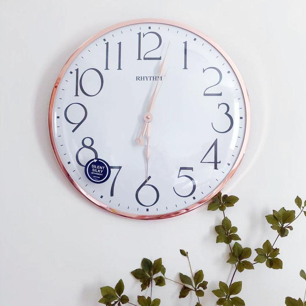 Rhythm Decorative Metal Rose Gold Wall clock CMG569NR13 – Watch it! Pte Ltd