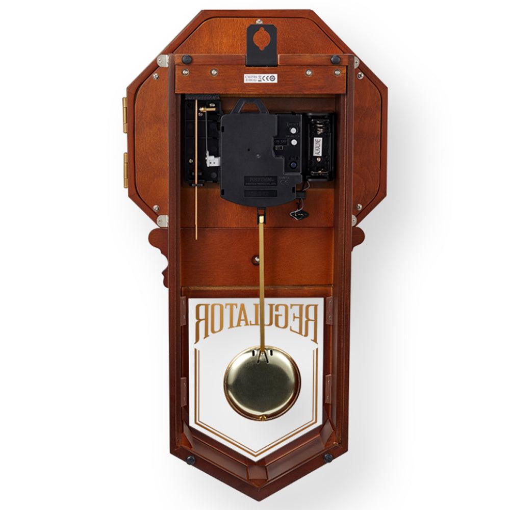 Rhythm Pendulum Wall Clock with Mechanical Gong Strike CMJ586NR06 ...