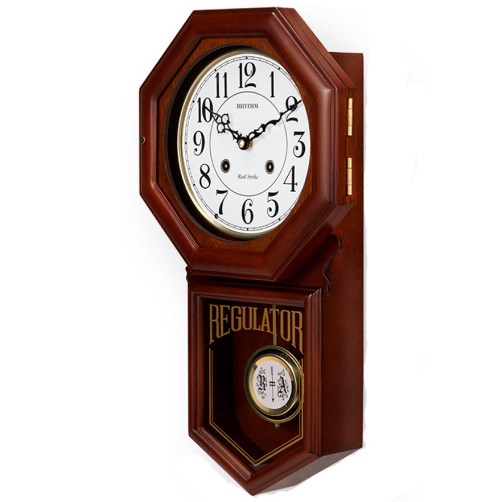 Rhythm Pendulum Wall Clock with Mechanical Gong Strike CMJ586NR06 ...