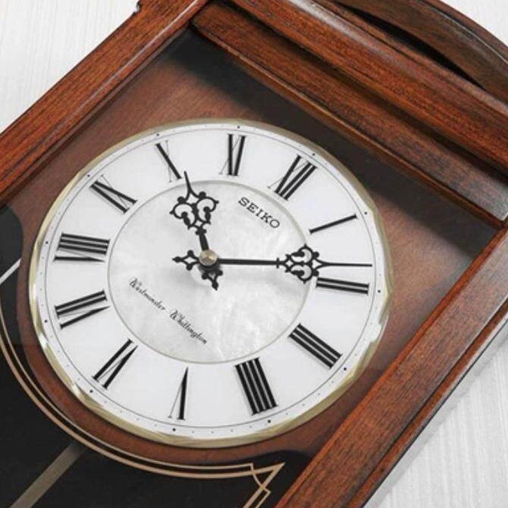 SEIKO Wooden Westminster/Whittington Chime Pendulum Wall Clock QXH030B ...