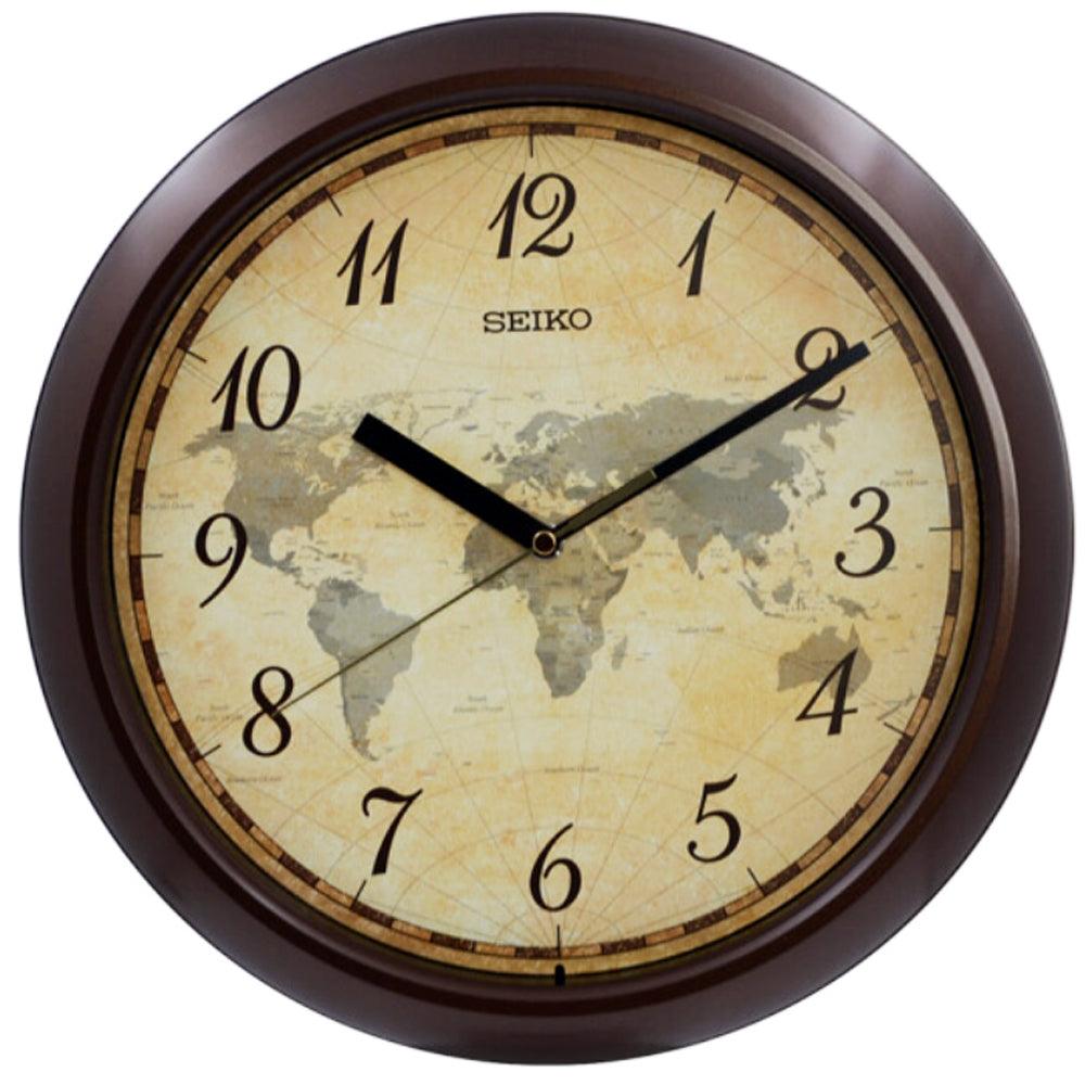 Seiko World Map Design Analog Wall Clock QHA006Z – Watch it! Pte Ltd