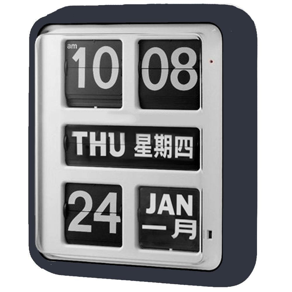 Twemco BQ-170 Flip Clock (Black Case White Dial) (Chinese Character ...
